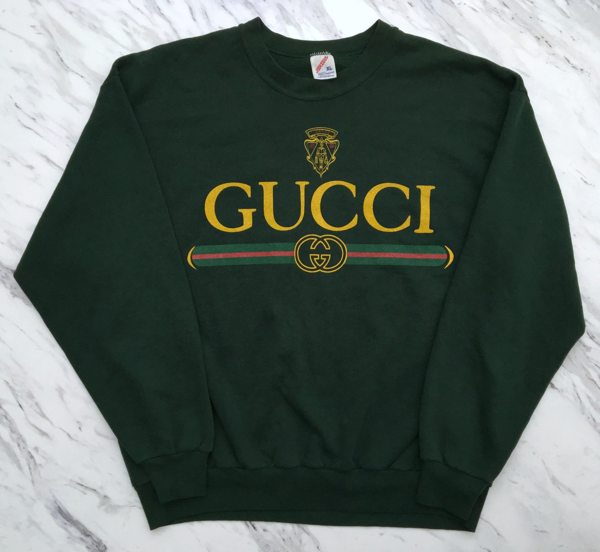 Gucci 90's Bootleg Crewneck XL *Gucci Green* – Elevated Atelier